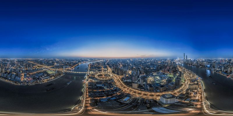 Shanghai Night: A Breathtaking Aerial View of Skyscrapers HDRi Maps and ...