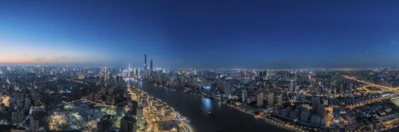 Shanghai Night Skyline: An Overlook of the City - HDRi Maps and Backplates