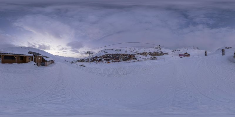 Ski Resort in the Snowy Mountains of the French Alps HDRi Maps and ...