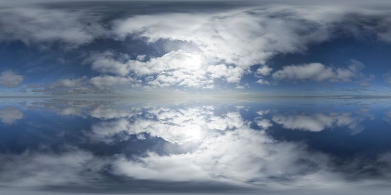 Sky Dome: Clouds Over an Open Landscape HDRi Maps and Backplates