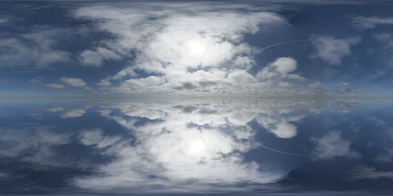 Sky Dome Over an Endless Landscape HDRi Maps and Backplates