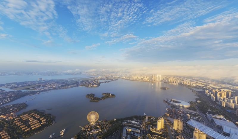 China's Skyline: An Urban Overview of Jingjiang HDRi Maps and Backplates