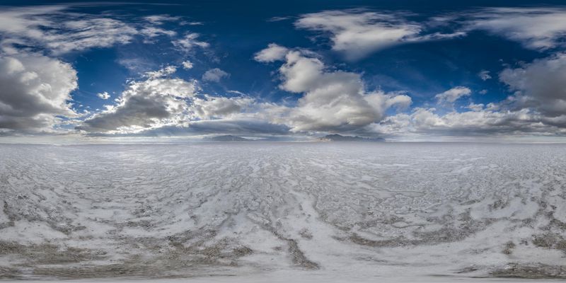 Snow-Covered Land in the Clouds: A View of the Distant Horizon HDRi ...