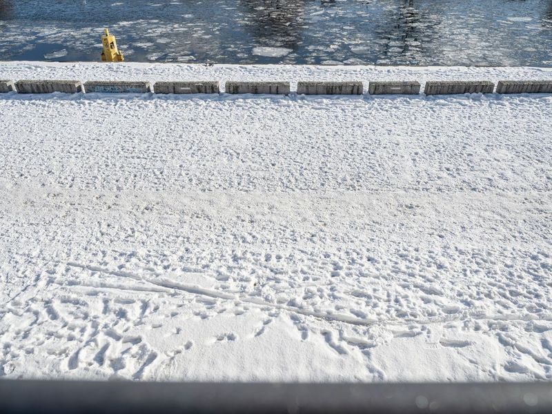 Snow-Covered River at Berlin Dock HDRi Maps and Backplates