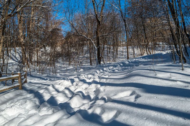 Snow-covered Road in Rural Ontario, Canada on a Clear Winter Day HDRi ...