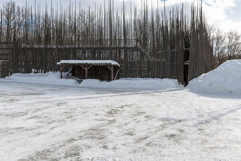 Snow-covered rural road in forested area near Montreal, Canada HDRi ...