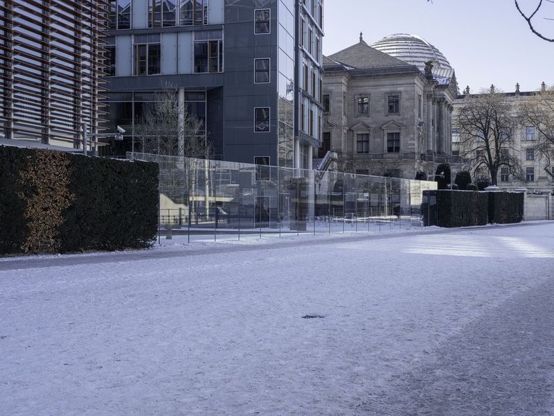 Snow-covered Sidewalk in Urban Neighborhood at Dawn HDRi Maps and ...