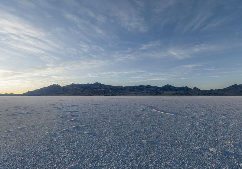 Snow-covered Utah Mountain Range at Sunset HDRi Maps and Backplates
