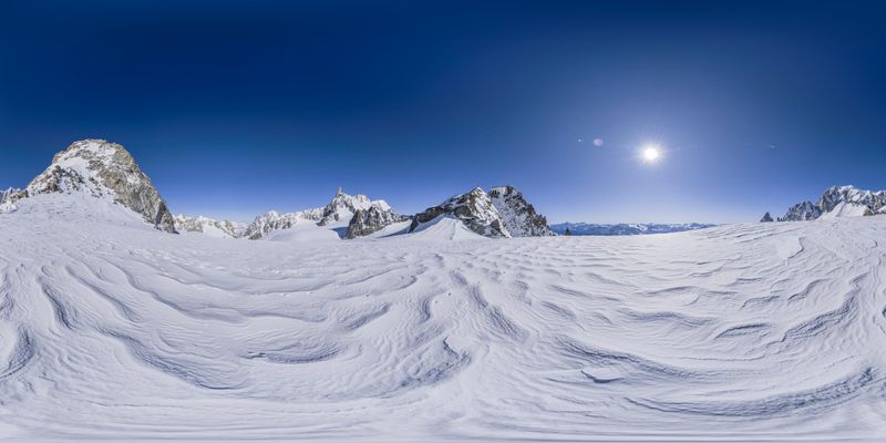 Snow Landscape in the Alps with Full Moon: Italy and France HDRi Maps ...