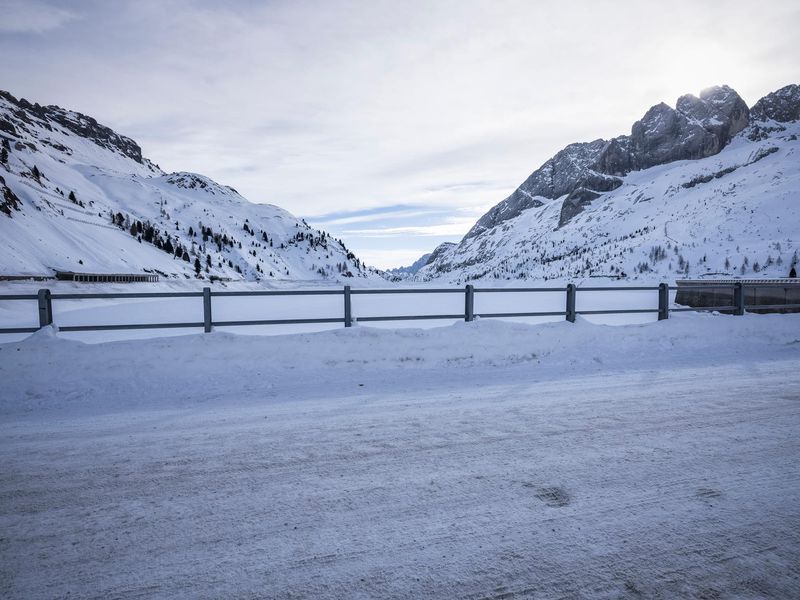 Snowy Highway in the German Highland Landscape HDRi Maps and Backplates