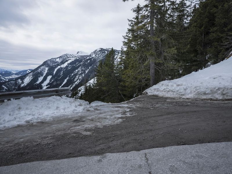 Snowy Mountain Pass: German and Swiss Landscapes