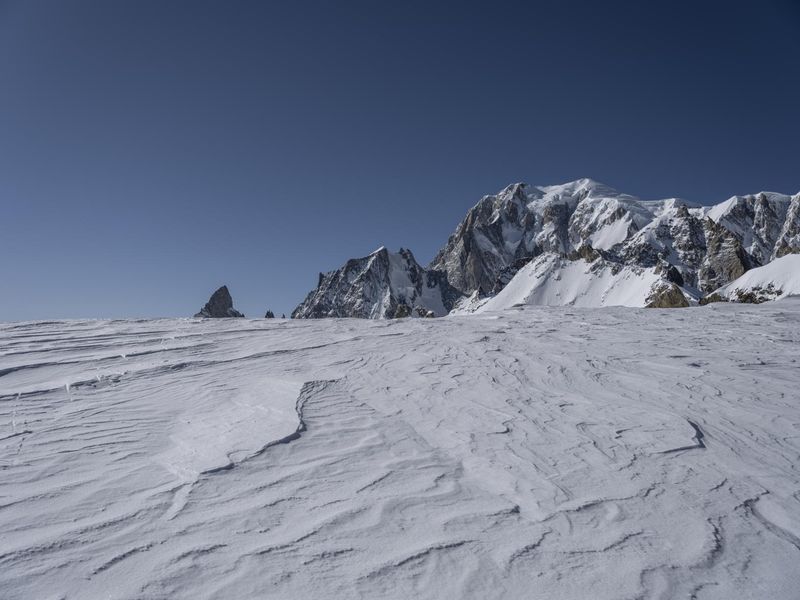 Snowy Mountain Range in the Alps: Clear Sky HDRi Maps and Backplates