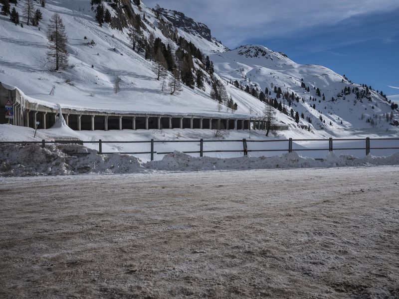 Snowy Mountains Road Through Rural Countryside HDRi Maps and Backplates