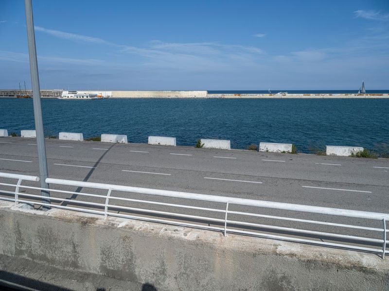 Spain's Coastal Landscape: An Elevated Pier Road HDRi Maps and Backplates