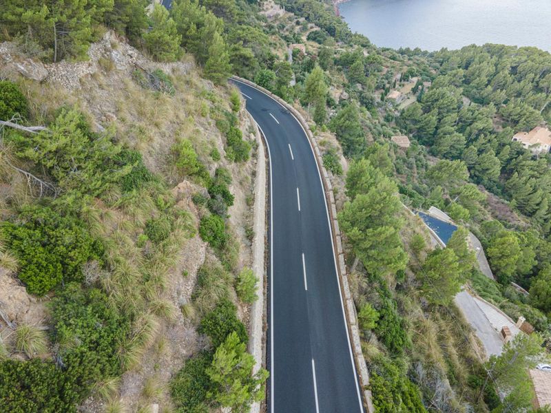 Spain's Elevated Road: A Stunning Top Down View HDRi Maps and Backplates