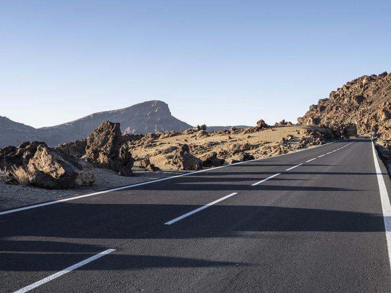 Spanish Asphalt Road in Desert Landscape HDRi Maps and Backplates