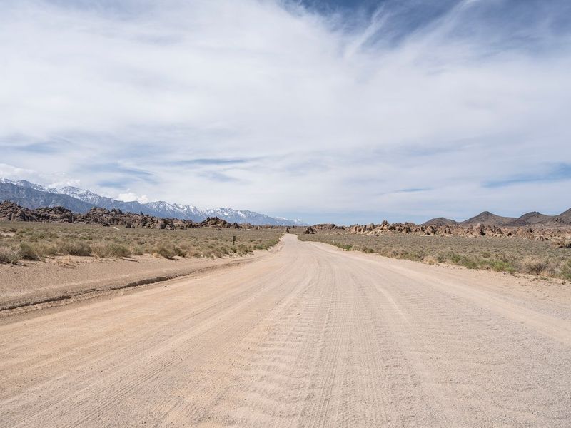 Straight Down the Dirt Road in Alabama Hills, USA HDRi Maps and Backplates