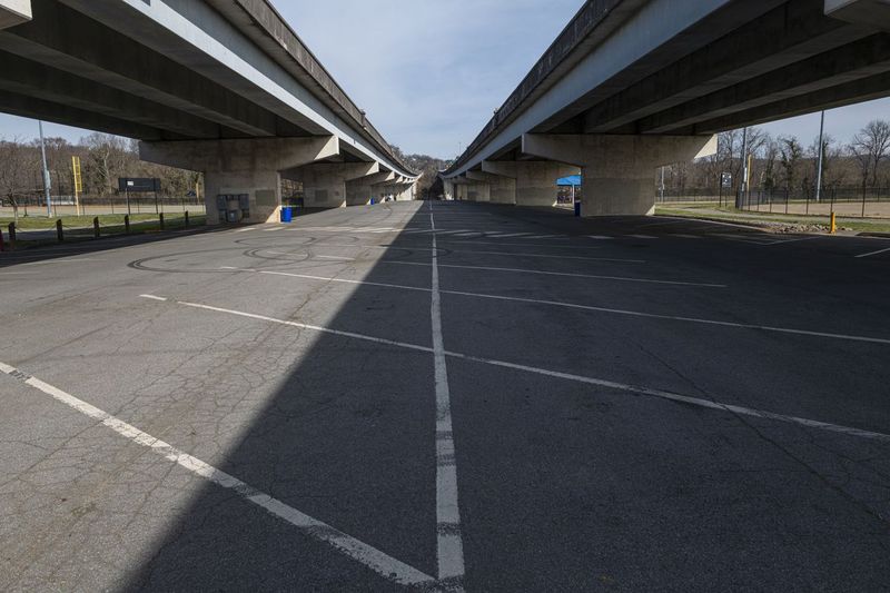 Straight Road with Asphalt, Bridge, and Underpass HDRi Maps and Backplates