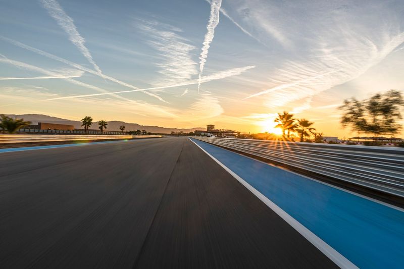 Straight Road Curve at Dawn in USA HDRi Maps and Backplates