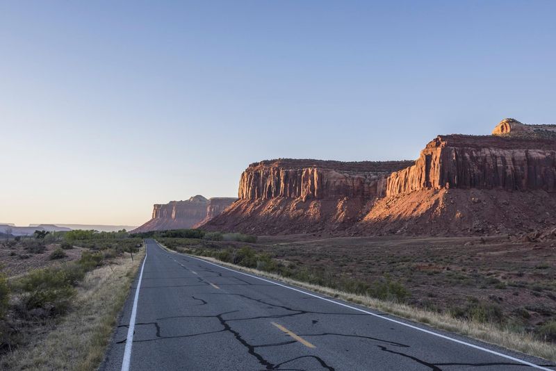 Straight Road Through Endless Desert HDRi Maps and Backplates