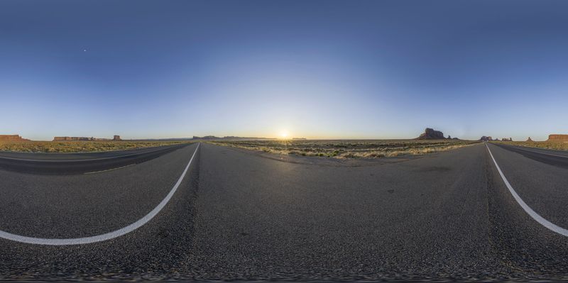 Straight Road to Monument Valley, Arizona HDRi Maps and Backplates