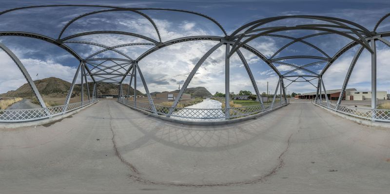 Straight Road in Rural Utah: Bridge and Mountain View HDRi Maps and ...