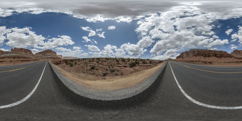 Straight Road on Utah's Highway 12 HDRi Maps and Backplates