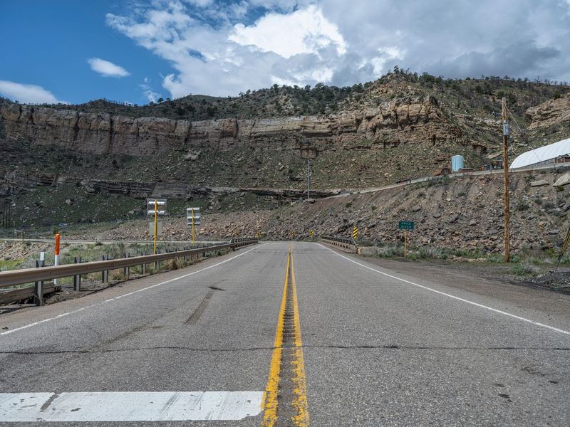 Straight Road in Utah: A Scenic Mountain Landscape HDRi Maps and Backplates