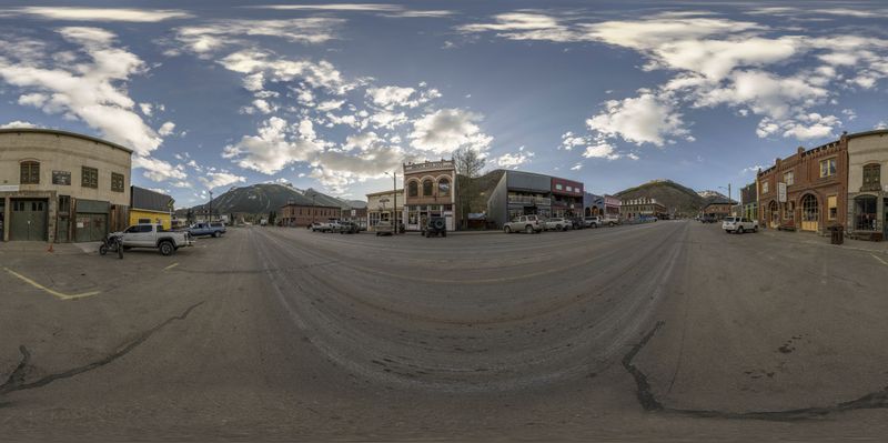 Straight View Down the Road in Silverton, Colorado HDRi Maps and Backplates