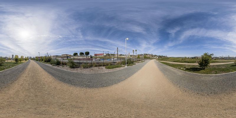 Street Near Golf Club's Parking in Los Angeles - HDRi Maps and Backplates