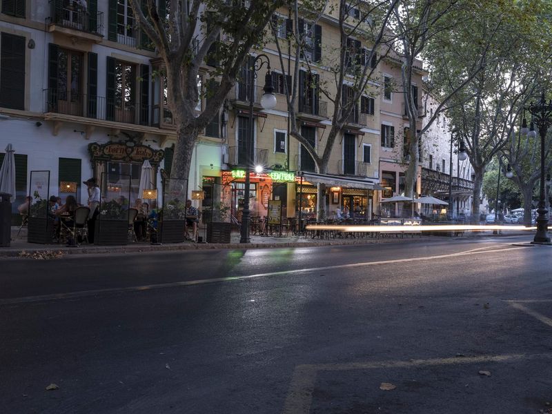 Streets of Spain at Night: Lights and Architecture HDRi Maps and Backplates