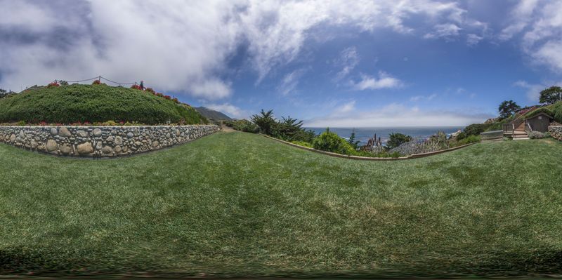 Suburban Open Space: A Green Lawn and Field HDRi Maps and Backplates