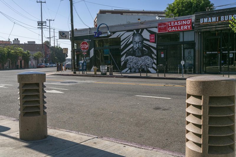 Suburban Pedestrian Crosswalk Urban Design HDRi Maps and Backplates