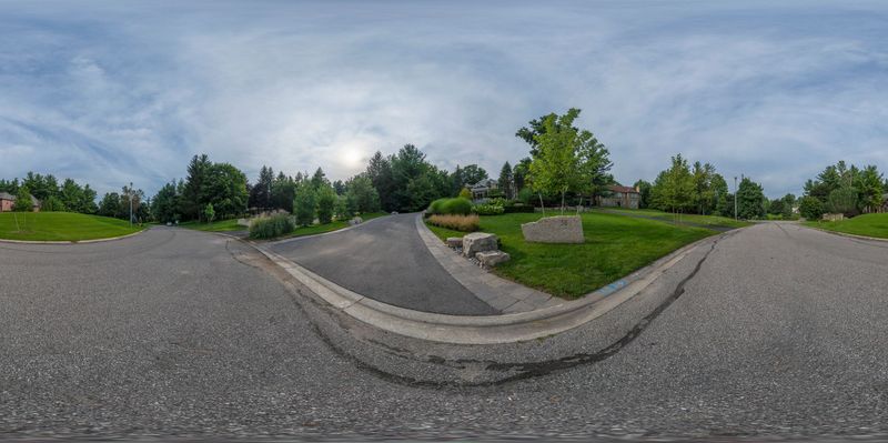 Suburban Road on a Clear Day: Parked Cars and Lush Surroundings HDRi ...