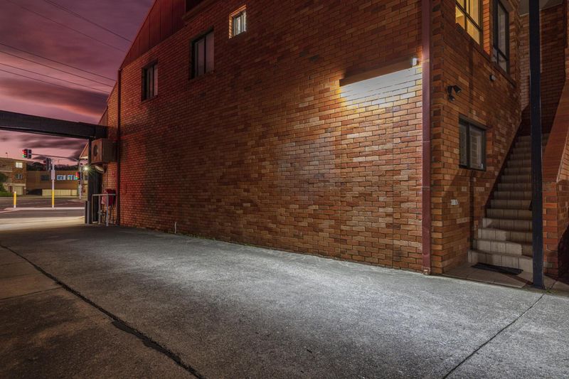Suburban Street Sunset with Red Brick Building HDRi Maps and Backplates