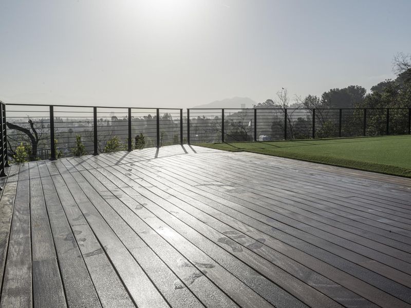Sunny Terrace Overlooking a Soccer Field in Los Angeles, California ...