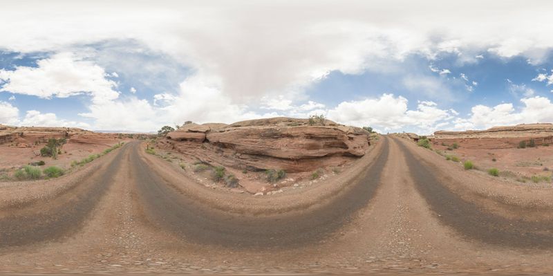 Sunny Utah, USA: Winding Road Curves HDRi Maps and Backplates