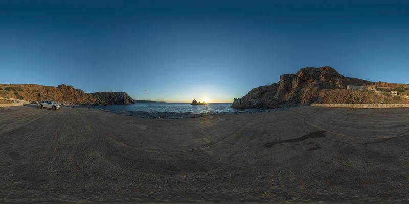 Sunset on the Beach: Motorcycles, Water, and Cliffs HDRi Maps and ...