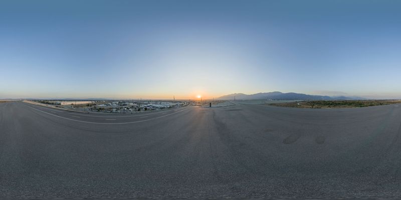Sunset and Mountains: Peaceful Road in California HDRi Maps and Backplates