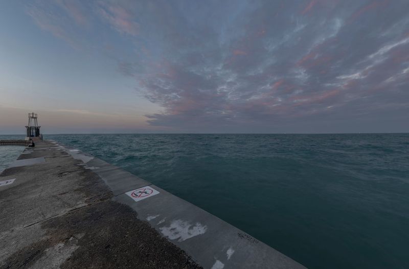 Sunset Over Ocean Pier in Chicago HDRi Maps and Backplates