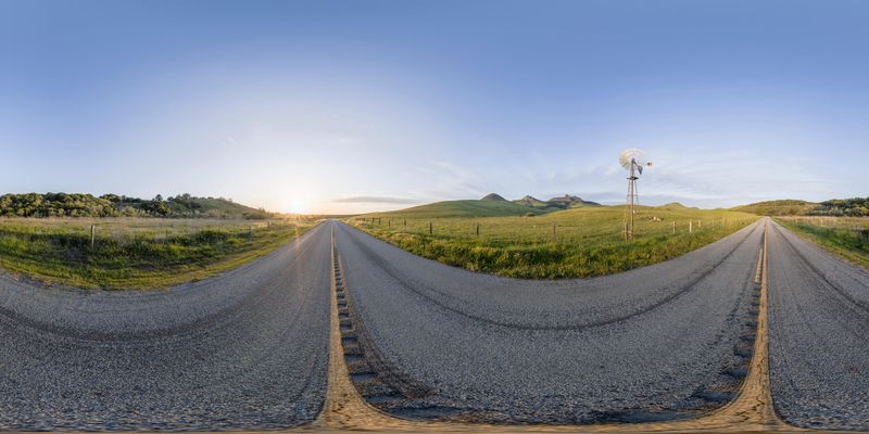 Sunset Road in California: Mountains in the Background HDRi Maps and ...