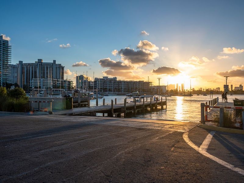Sunset Time at the Pier in Miami, Florida - HDRi Maps and Backplates