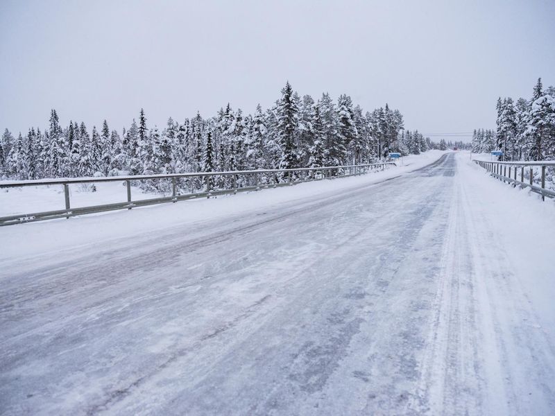 Sweden Snowy Road and Tree Landscape - HDRi Maps and Backplates
