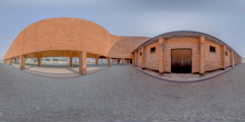 Symmetrical Facade: Large Windows and Pillars HDRi Maps and Backplates