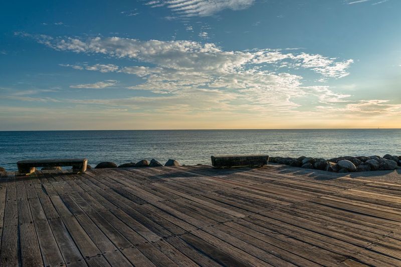 Taranaki Coastline Wooden Deck with Ocean View HDRi Maps and Backplates