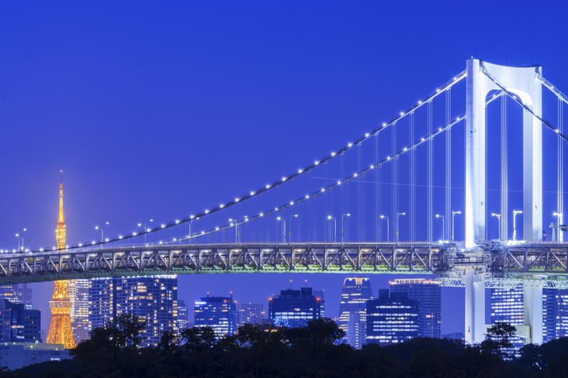 Tokyo Cityscape at Night with Bridge HDRi Maps and Backplates