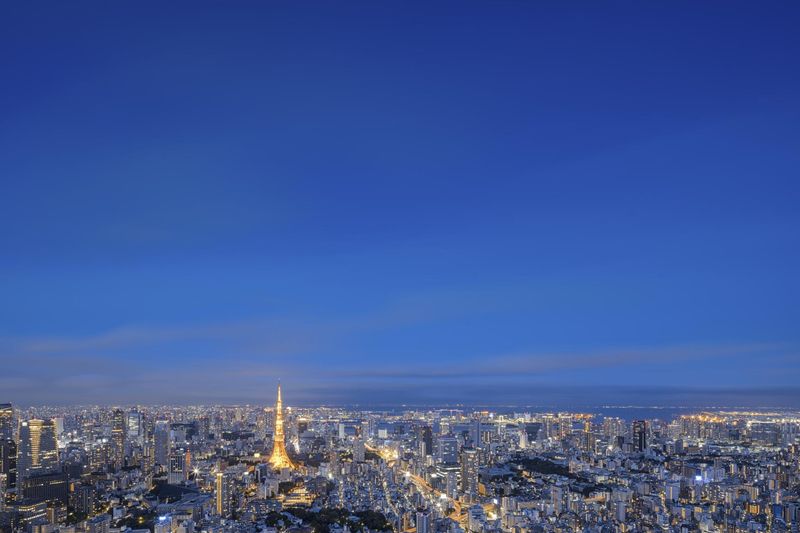 Tokyo, Japan: Cityscape and Skyline at Night HDRi Maps and Backplates