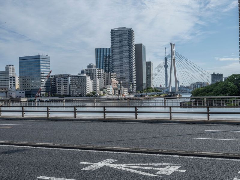 Tokyo, Japan Urban Cityscape with Bridge HDRi Maps and Backplates