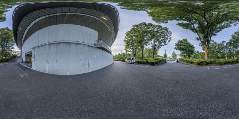 Tokyo Urban Design: Trees and Car Park HDRi Maps and Backplates