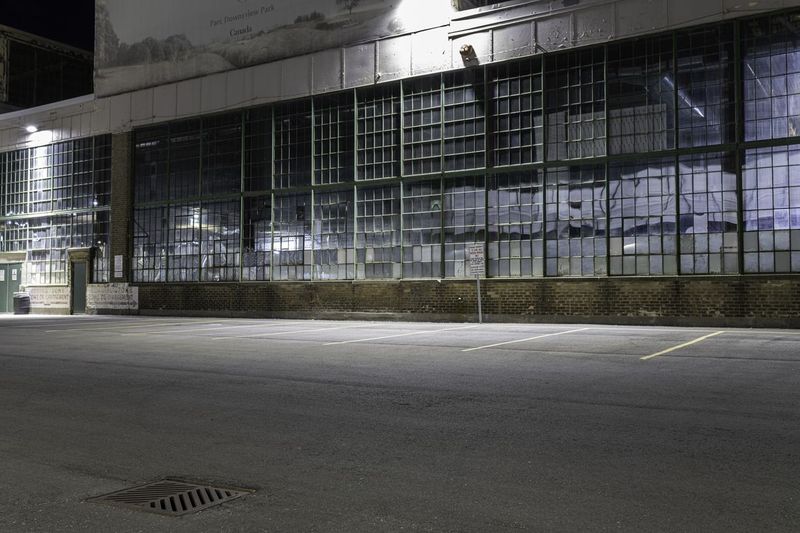 Toronto Night Shot of Empty Warehouse Building HDRi Maps and Backplates